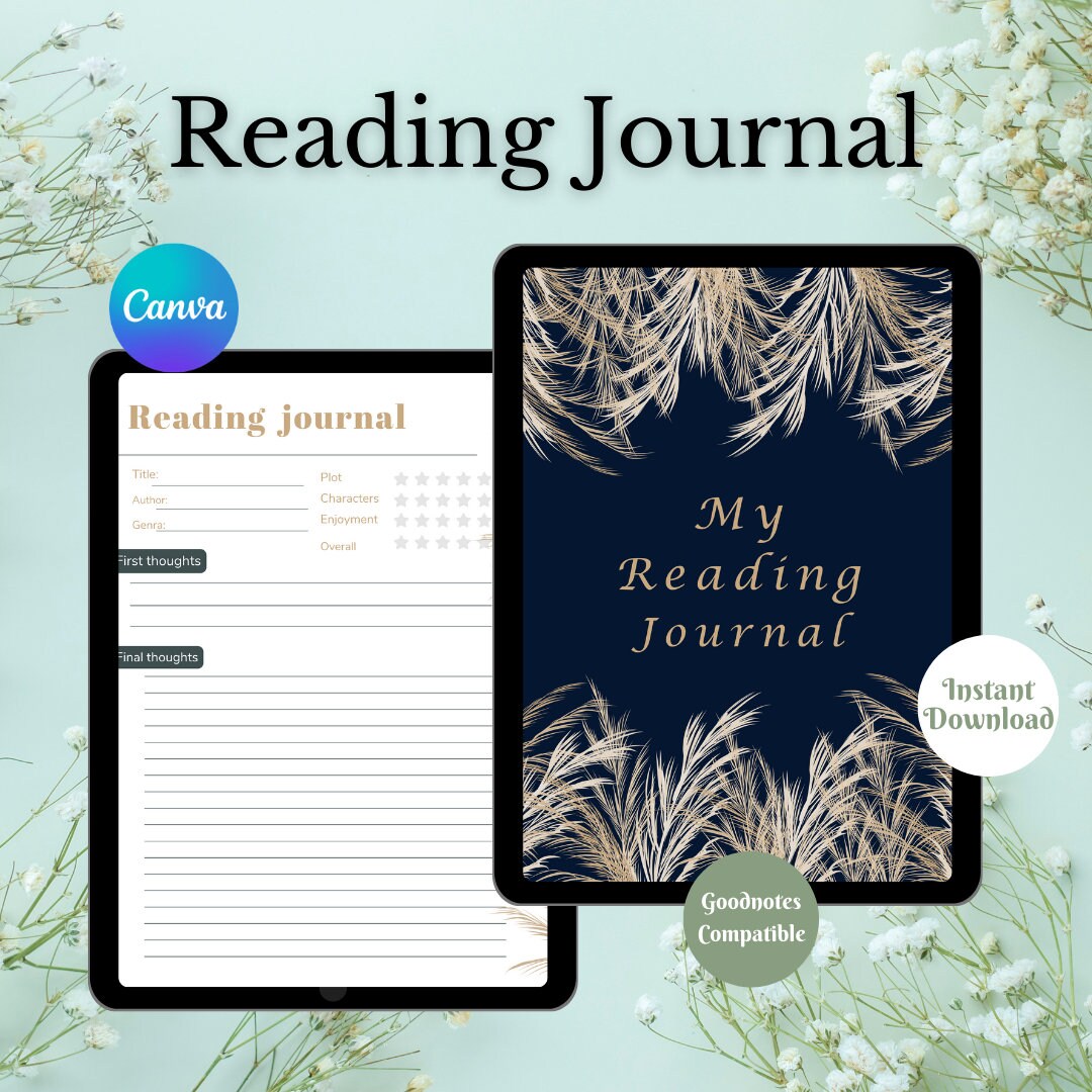 Digital Reading Journal, Book Review & Library Tracker for Goodnotes ...