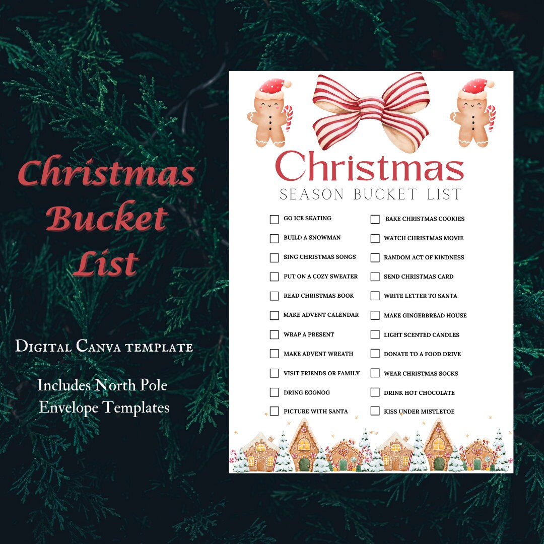 Christmas Season Bucket List Printable | Winter Bucket List PDF ...