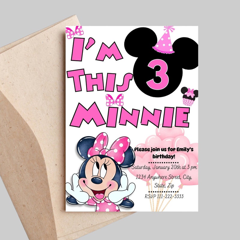 Minnie Mouse Invites - Etsy