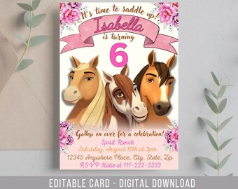 Horse Birthday Card Birthday Horse Horse Invitation - Etsy