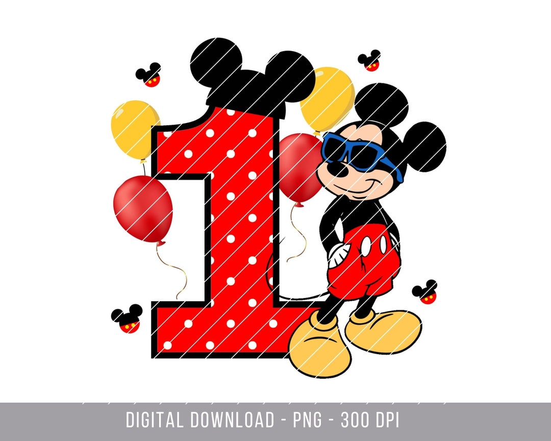 Mickey Mouse Png, 1st Birthday PNG, Mickey Birthday Graphic, Mickey ...