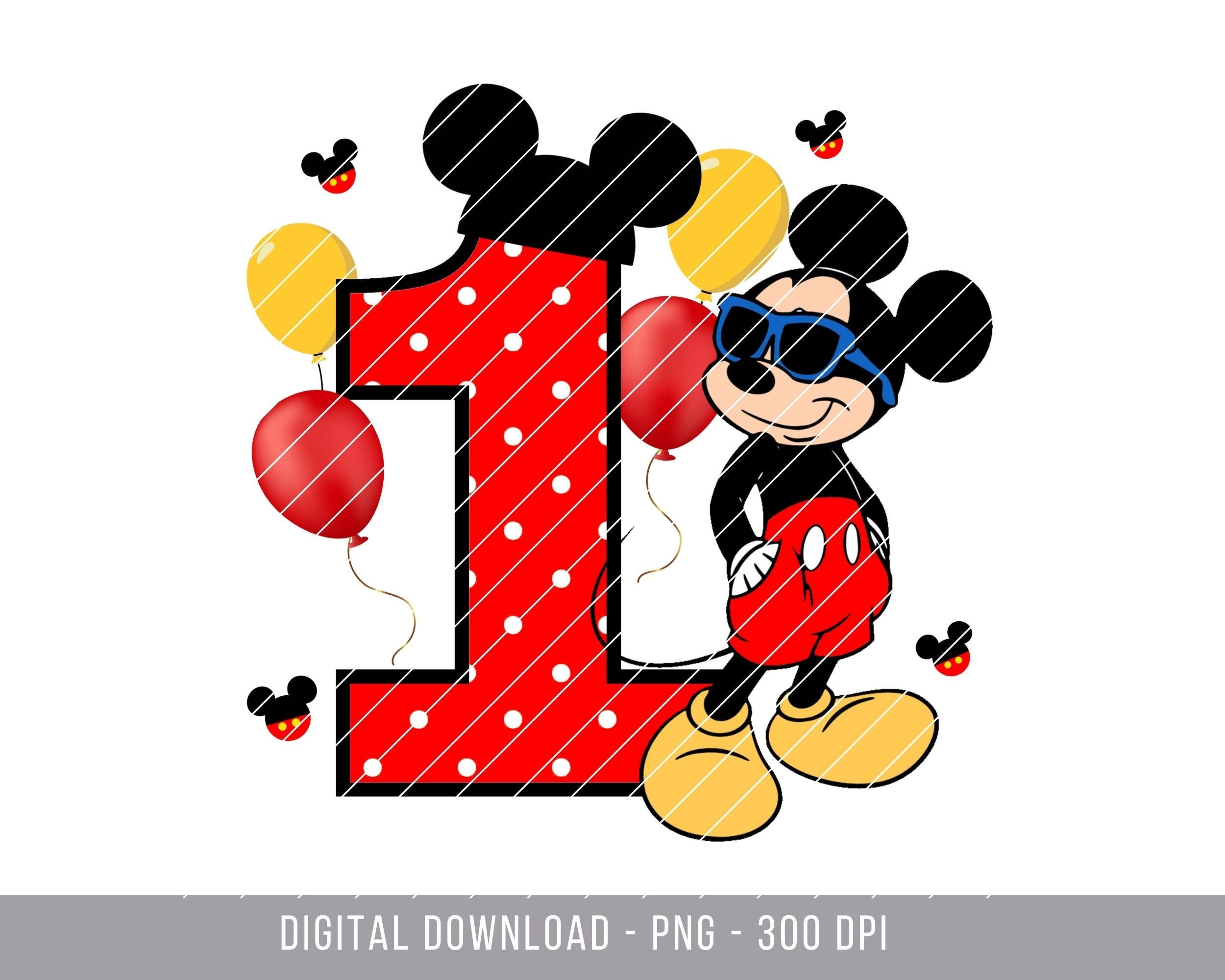 Mickey Mouse Png 1st Birthday PNG Mickey Birthday Graphic - Etsy