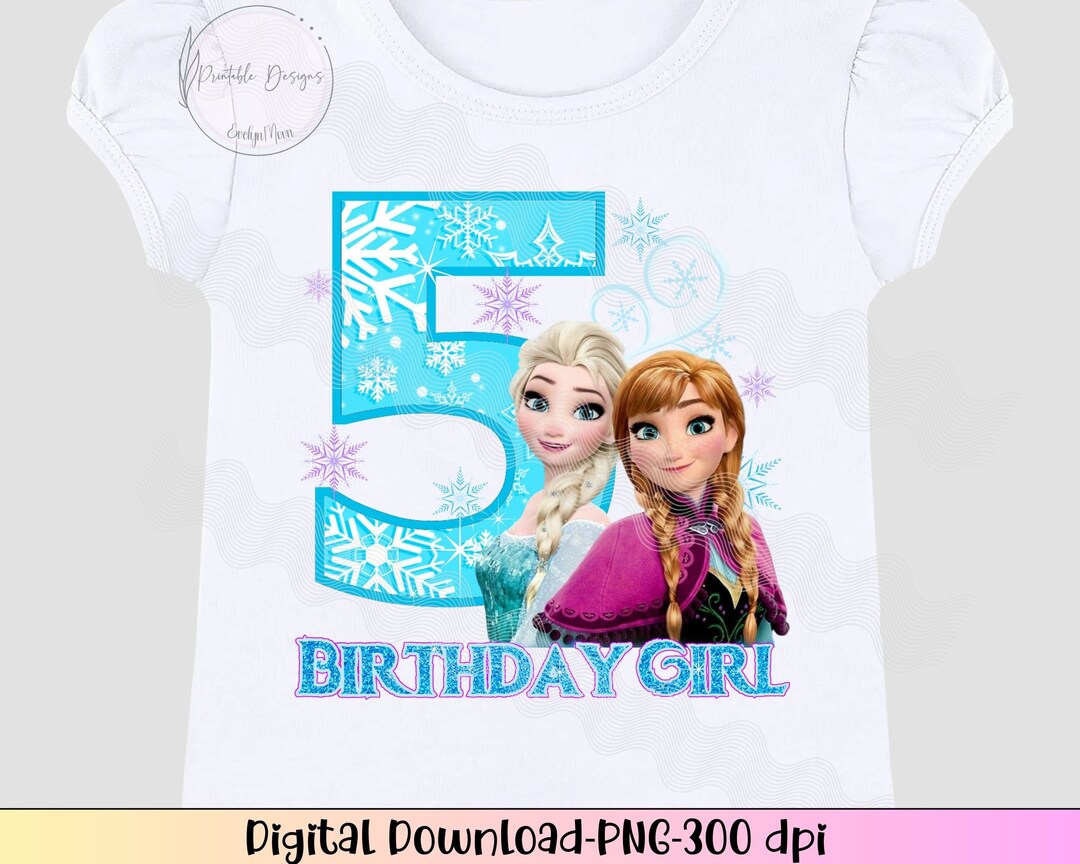 Frozen 5th Birthday Png, Iron on 5th Birthday, Magic Kingdom Birthday ...