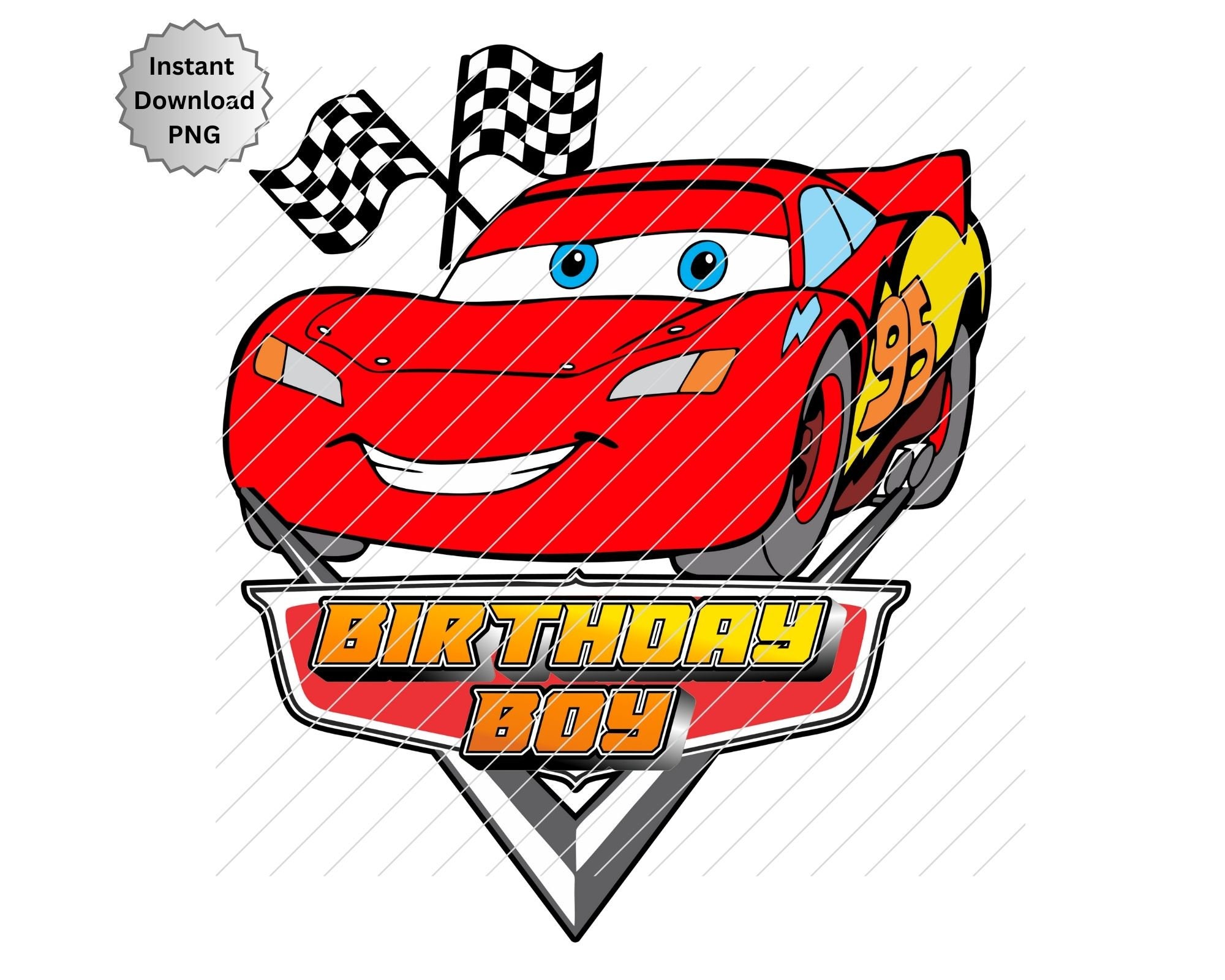 Cars Birthday Boy PNG Cars Birthday Iron On Lightning - Etsy