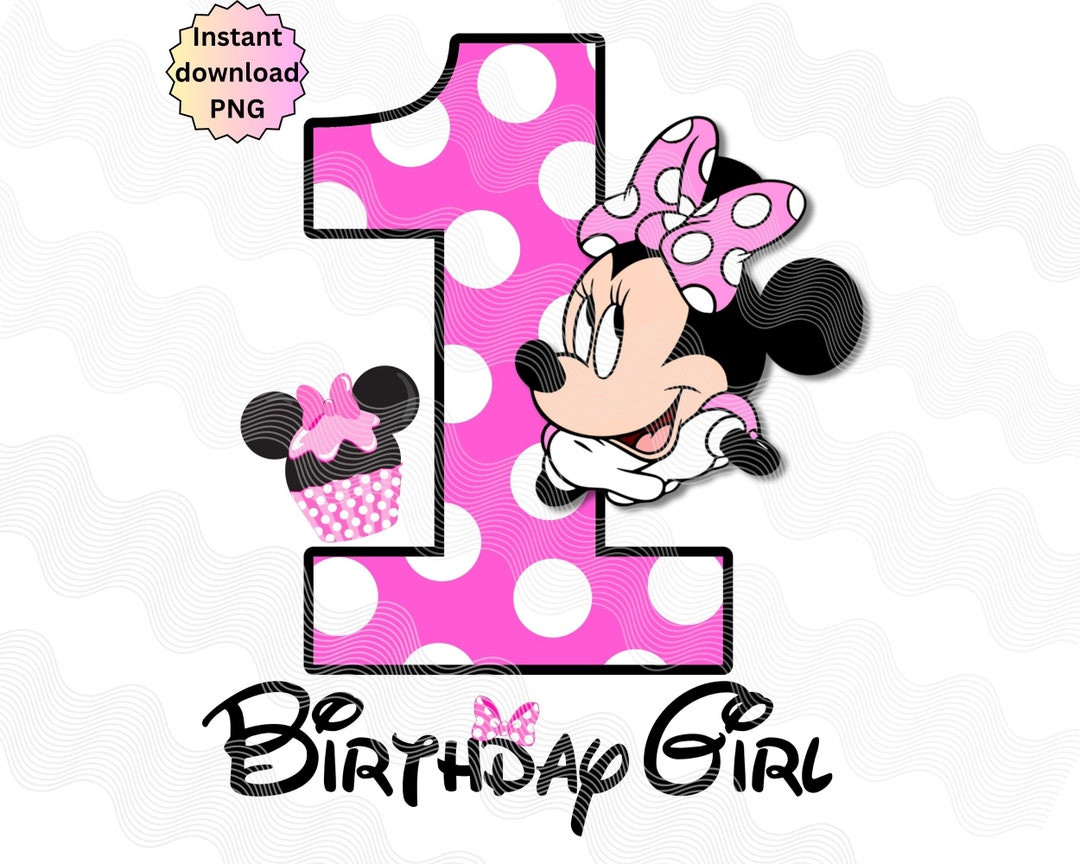 1st Birthday Minnie Mouse PNG, 1st Birthday Mouse, Minnie Birthday 1 ...