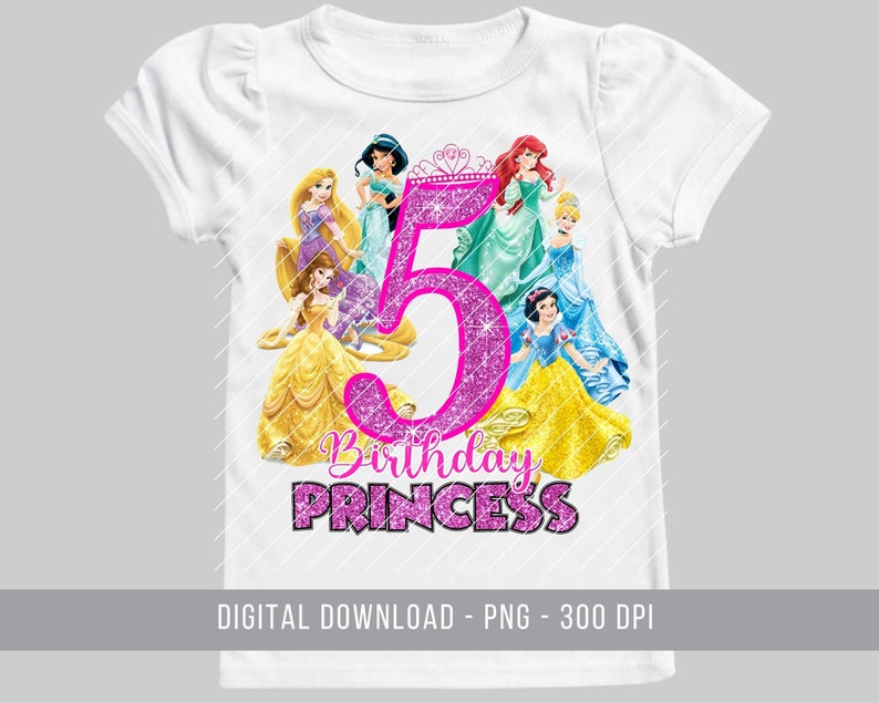 Princess Birthday Shirt PNG, Birthday Princess Iron On, Happy Birthday ...