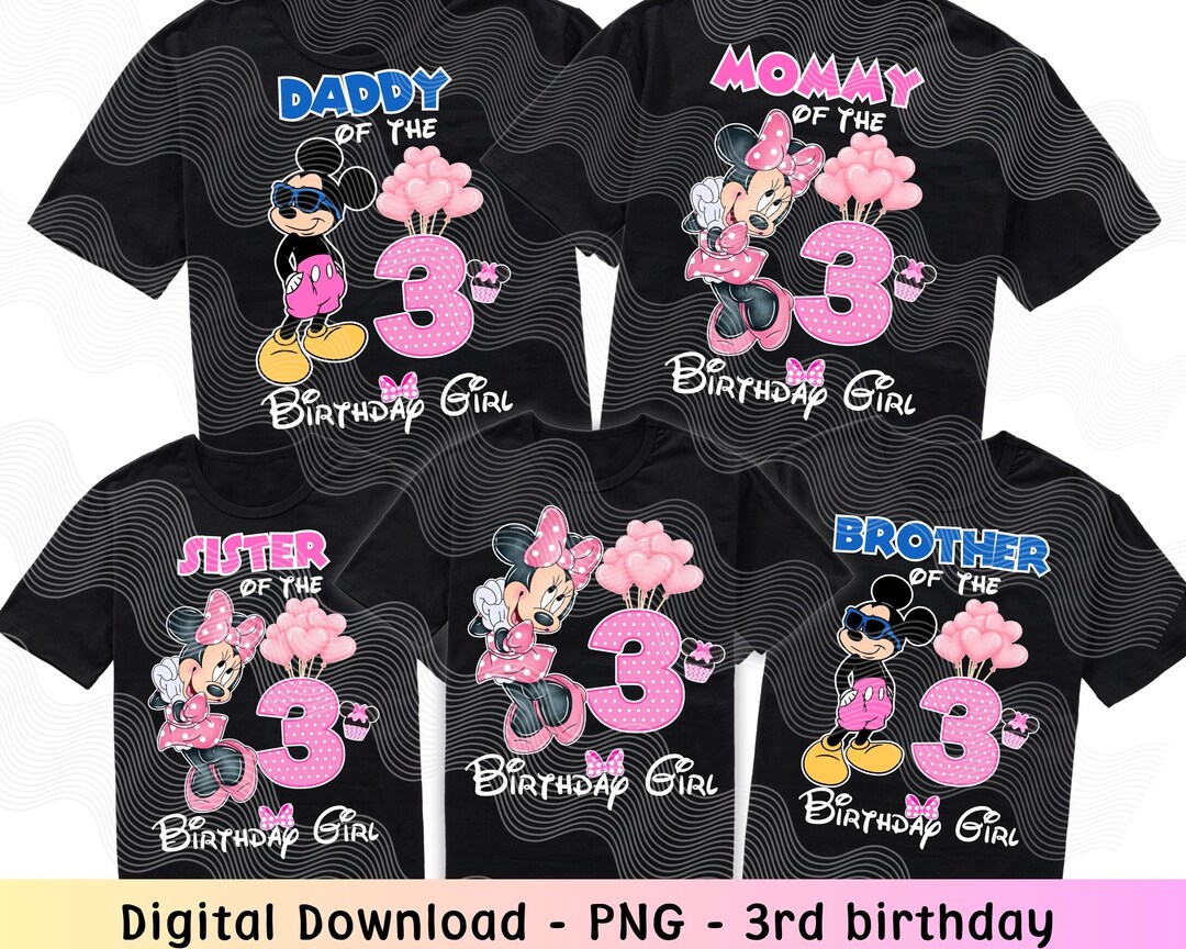 3rd Birthday Minnie Png, Mommy of the Birthday Girl Minnie Mouse Theme, Iron on 3rd Birthday ...