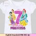 7th Birthday Princess PNG, Belle Ariel Cinderella Png, Birthday Girl 7 ...