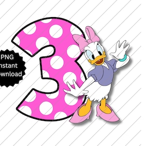 3rd Birthday Daisy Duck Png, 3rd Birthday PNG, Daisy Birthday Graphic ...
