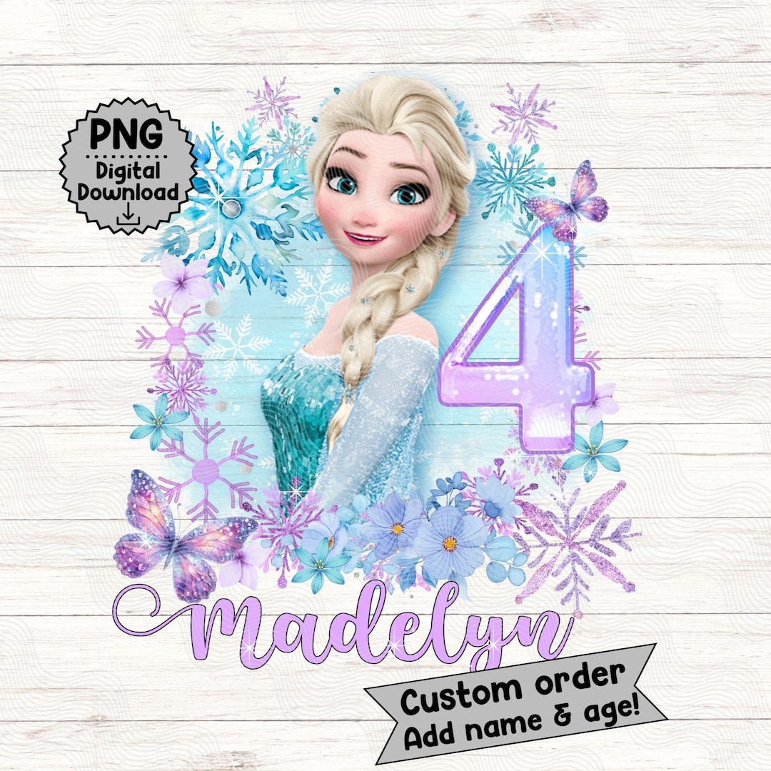 Elsa Birthday PNG Frozen, Elsa Birthday Girl, Iron on Image for DTF ...
