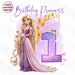 1st Birthday Rapunzel PNG, 1st Birthday Princess Iron On, Happy ...