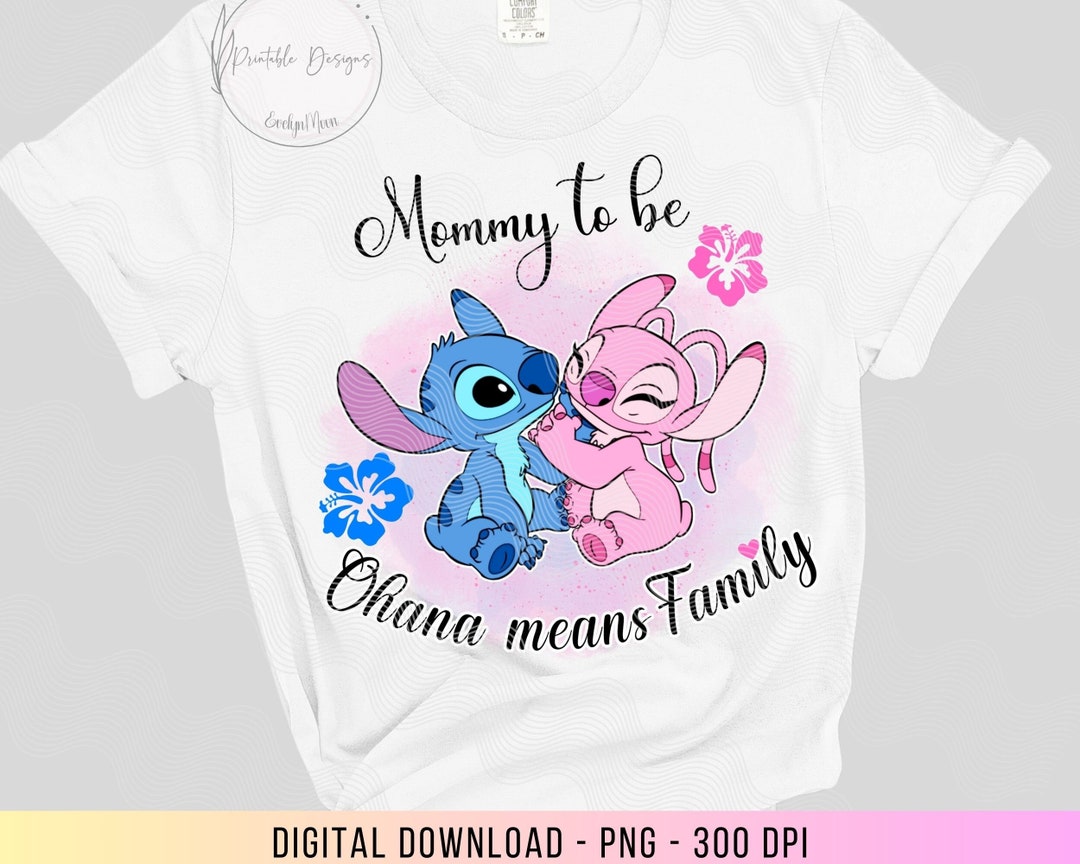 Pregnancy Announcement Stitch and Angel, Gender Reveal Shirt, Ohana ...