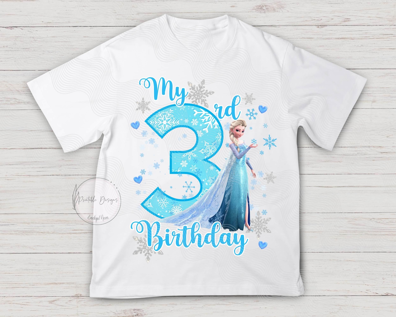 Elsa 3rd Birthday PNG Frozen, Elsa Birthday Girl, Iron on Image for DTF ...