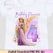4th Birthday Tangled PNG, Birthday Princess Iron On, Happy 4th Birthday ...