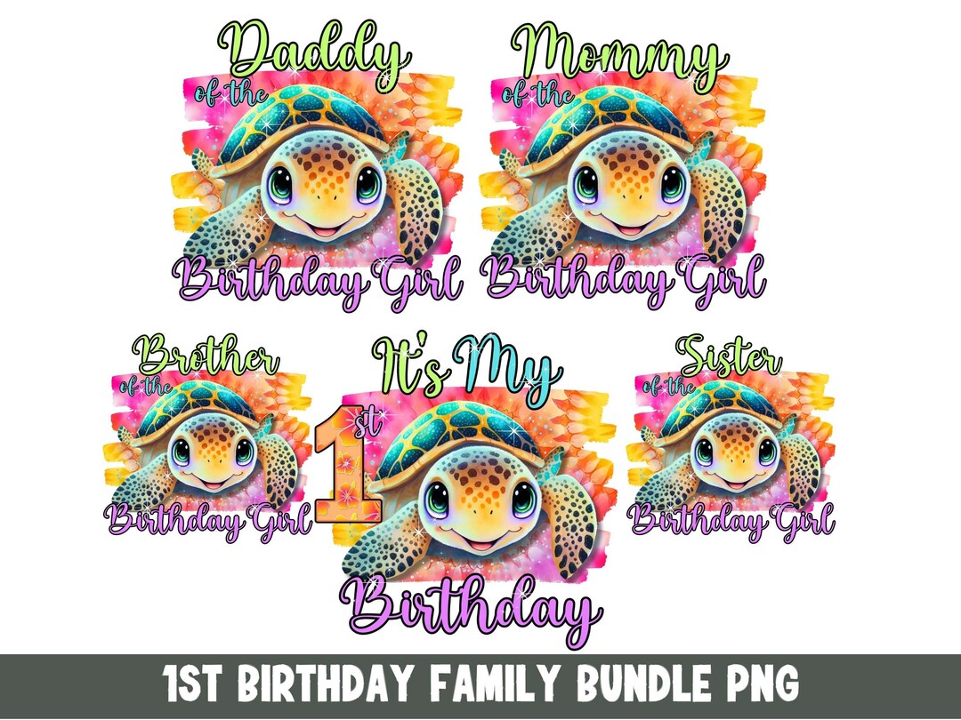 1st Birthday Family Shirts Sea Turtle Theme, 1st Birthday Sea Turtle ...