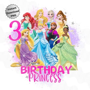 3rd Birthday Girl PNG, Birthday Princess Image for Iron on DTF ...