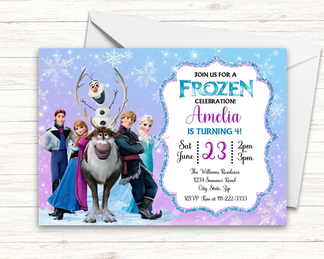 Frozen Birthday Invitation, Ana and Elsa Birthday Invite, Editable ...