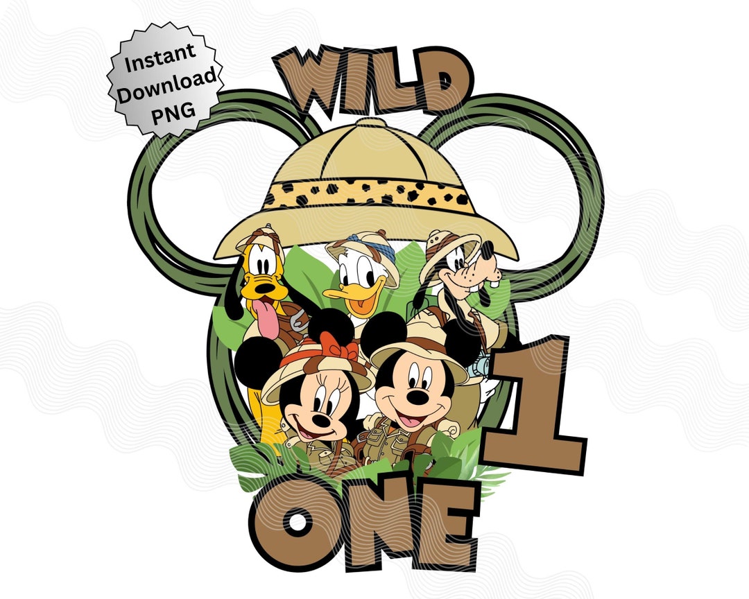 Mickey and Donald 1st Birthday Png, Birthday Boy Safari 1st Birthday ...