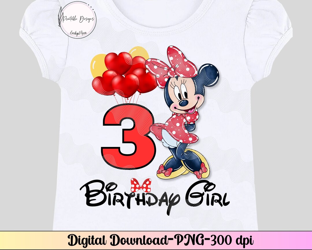 3rd Birthday Minnie Mouse Png, 3 Birthday PNG, Minnie Birthday PNG ...