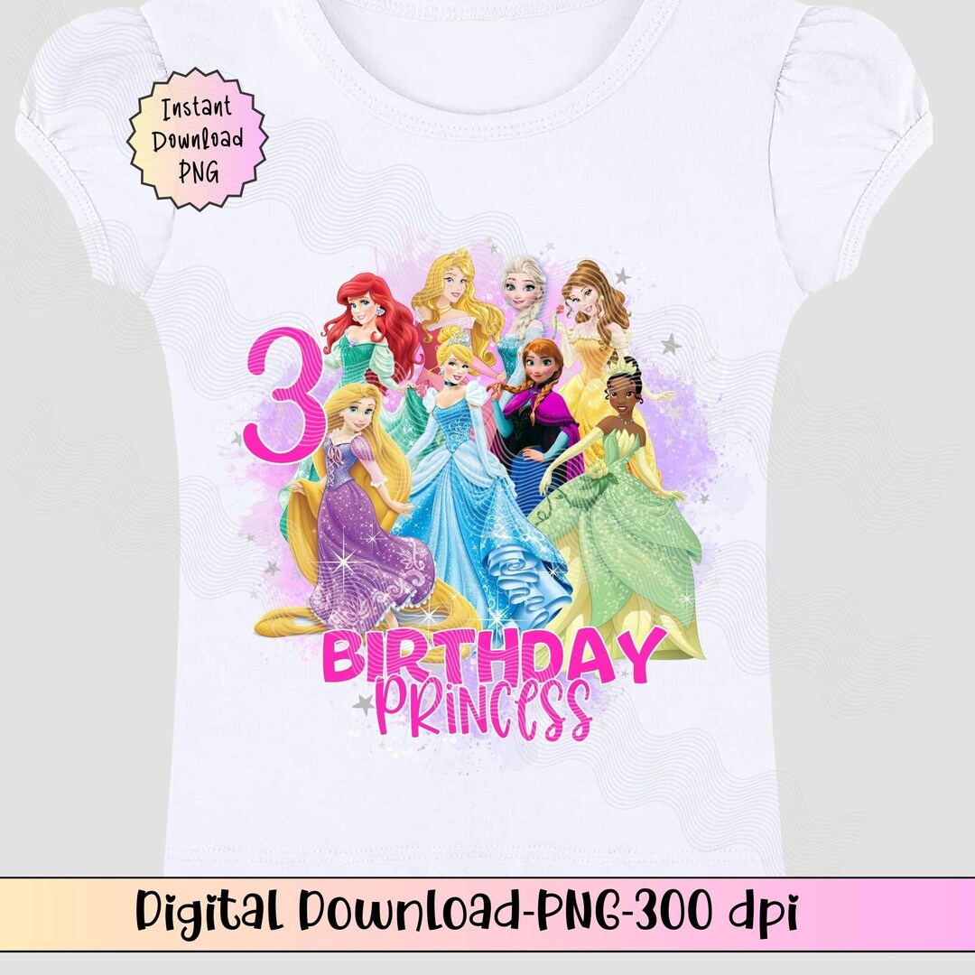 3rd Birthday Girl PNG, Birthday Princess Image for Iron on DTF ...