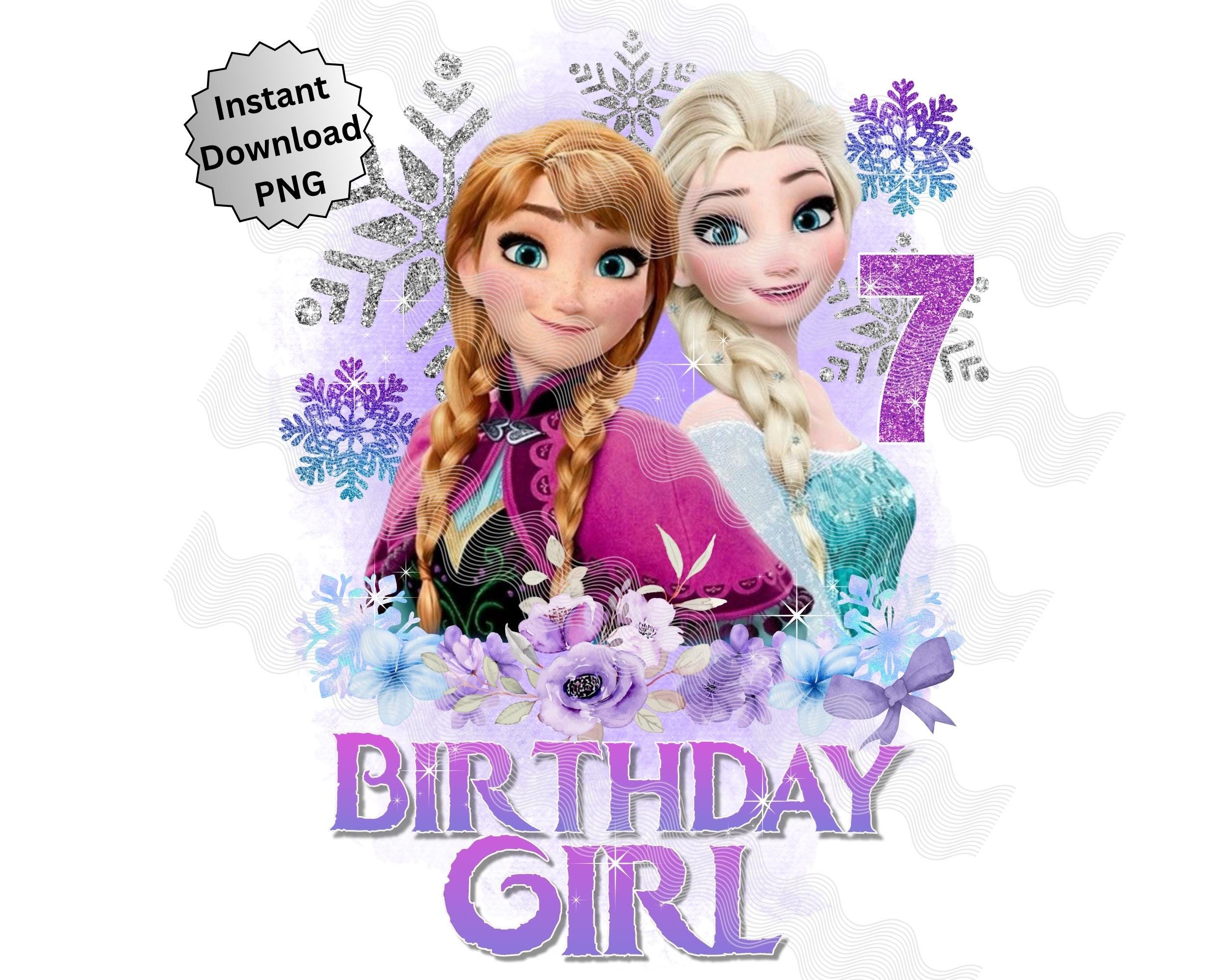 Frozen Birthday PNG, Elsa Birthday Girl, Iron on Image for DTF ...