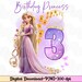 3rd Birthday Tangled PNG, 3rd Birthday Princess Iron On, Happy 3rd ...