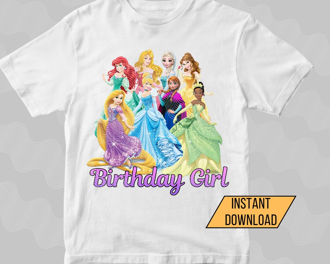 Princess Birthday PNG Digital Download, Birthday Girl for Iron on DTF ...