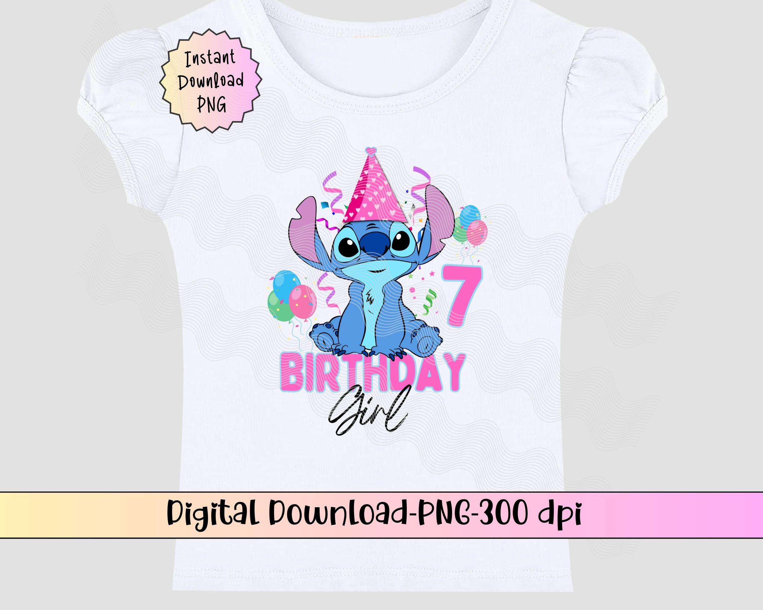 Stitch 7th Birthday PNG, Birthday Girl Stitch Digital Image, Lilo and ...
