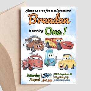 Editable Cars Birthday Invitation, Lightning Mcqueen Birthday Party ...