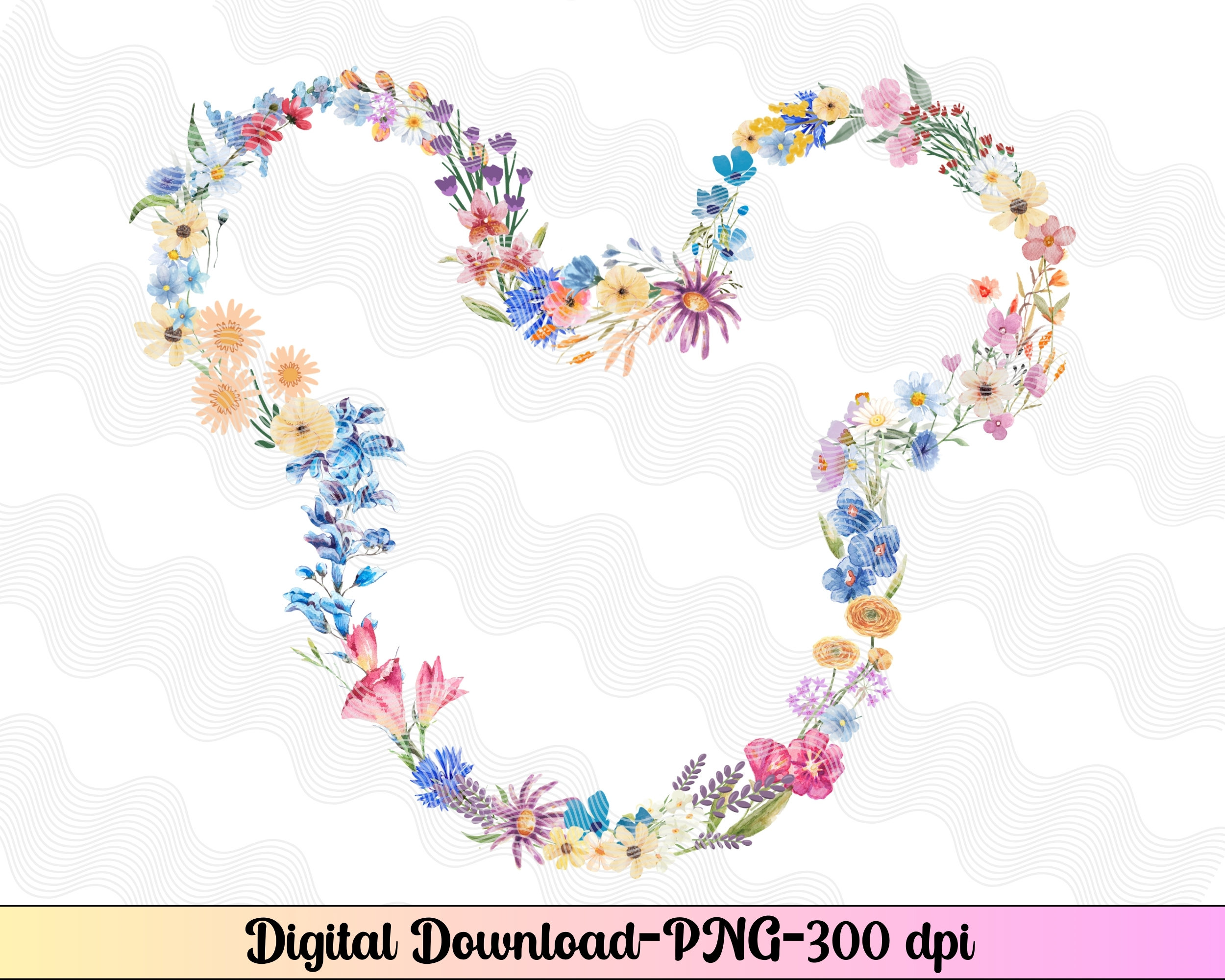 Wildflower Mouse Outline PNG Wildflower Mouse Ears - Etsy