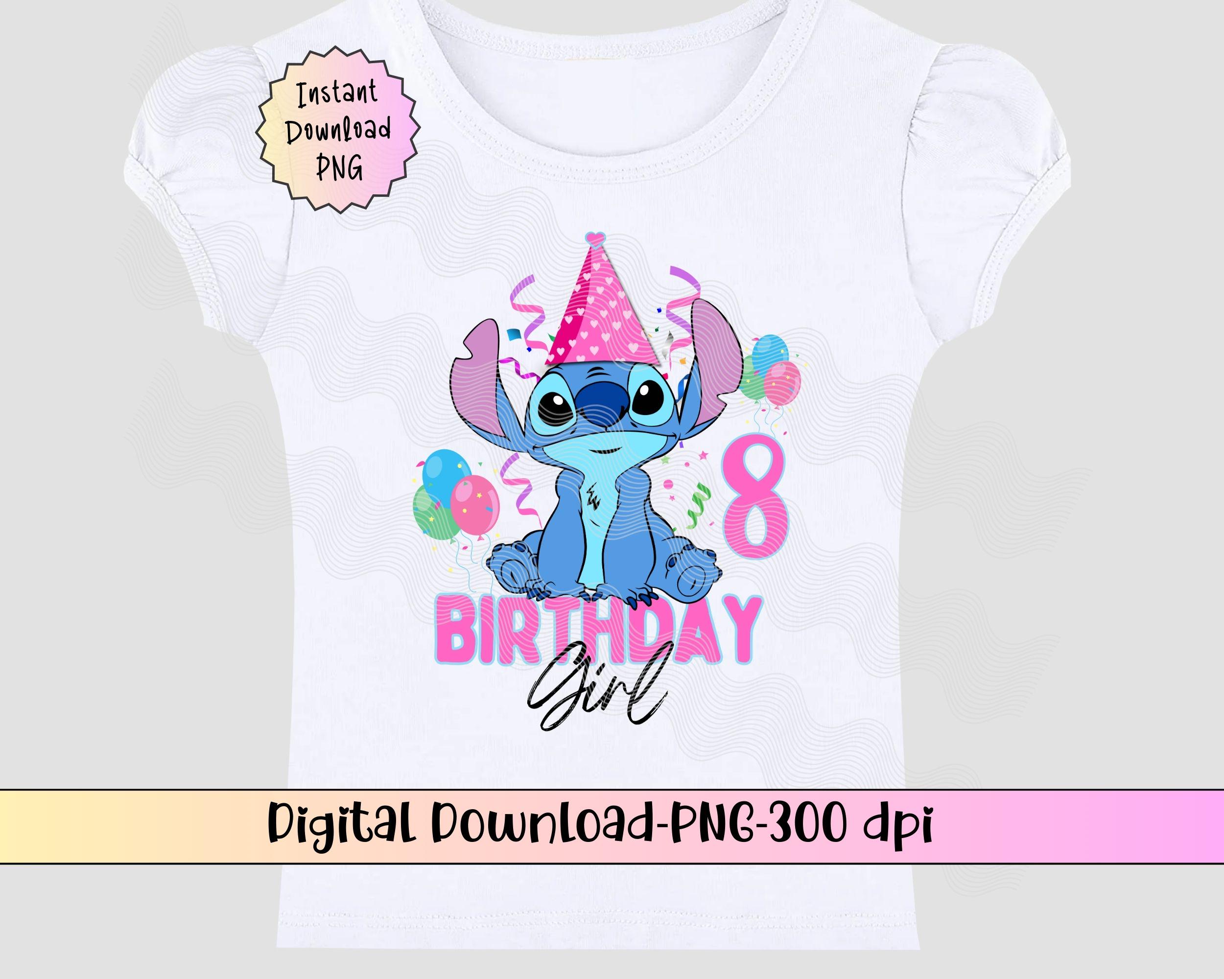 Stitch 8th Birthday PNG, Birthday Girl Stitch Digital Image, Lilo and ...