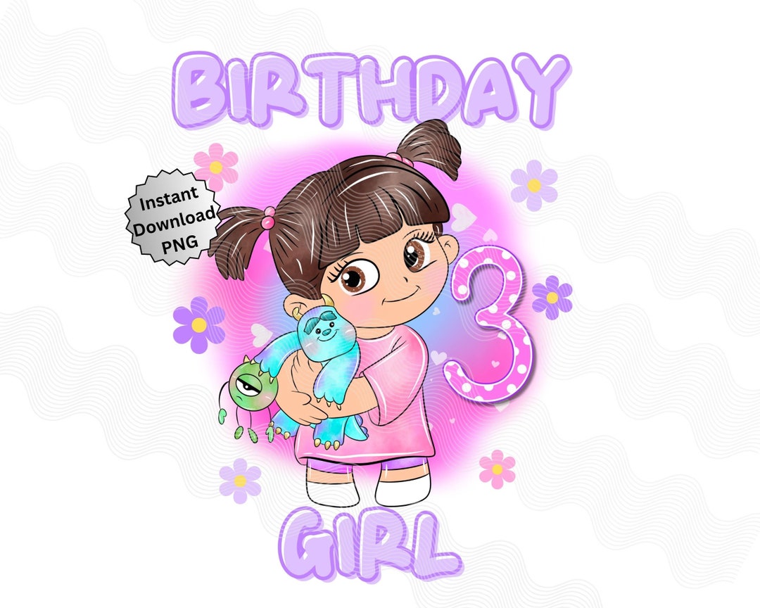 Monsters Inc 3rd Birthday PNG, Boo Monsters Inc Birthday Shirt Digital ...