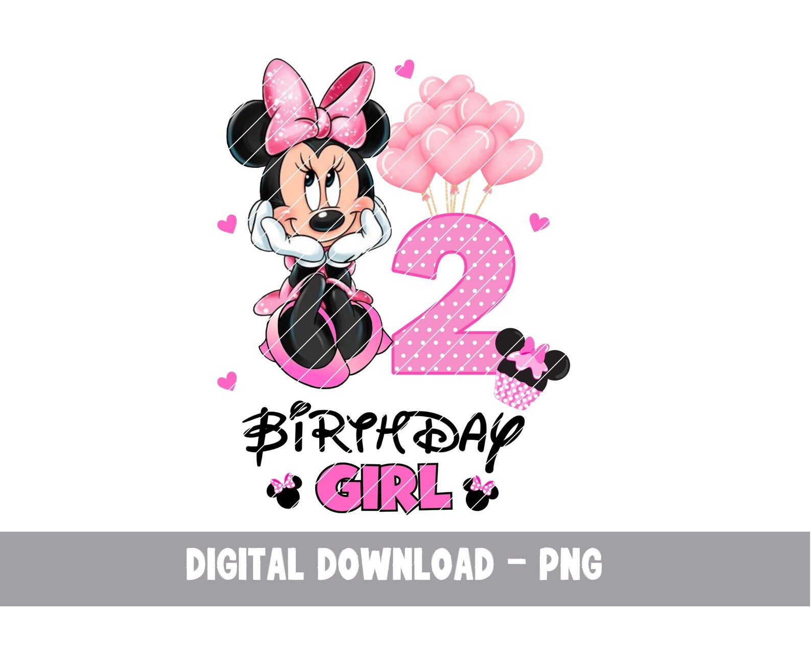 2nd Birthday Minnie Mouse Birthday Png, 2nd Birthday PNG, Minnie ...