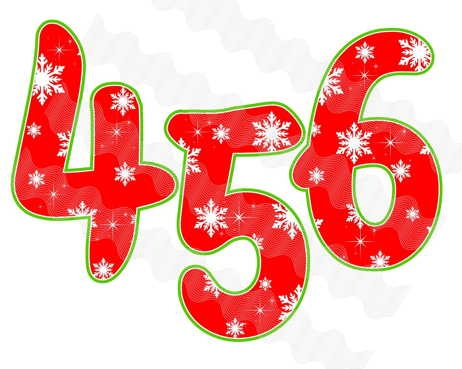 Christmas Theme PNG Numbers for Sublimation Snowflake Birthday Numbers ...