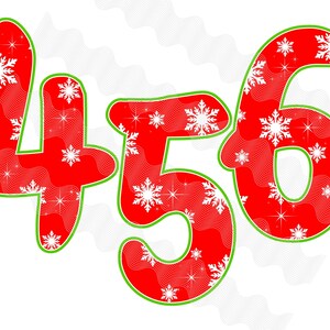 Christmas Theme PNG Numbers for Sublimation Snowflake Birthday Numbers ...
