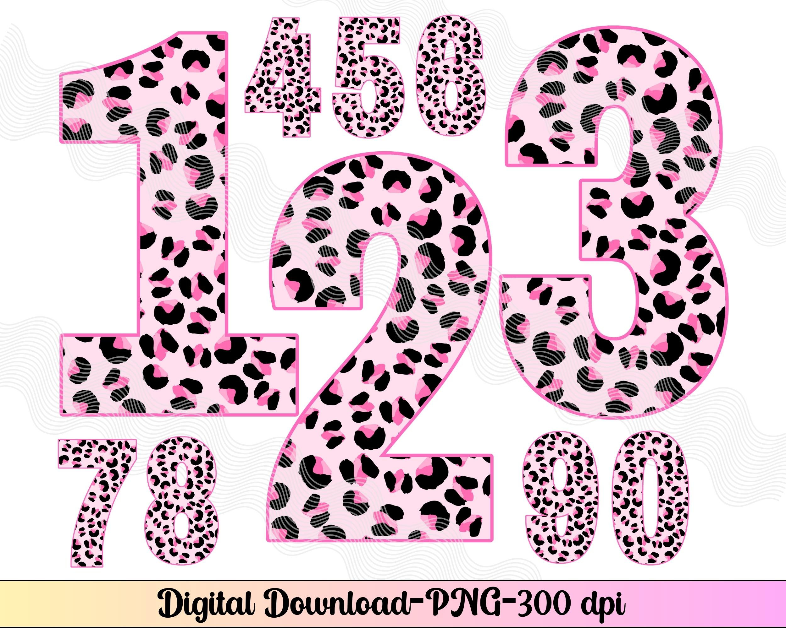 Cheetah Print Numbers, Numbers for Sublimation, Birthday Numbers ...