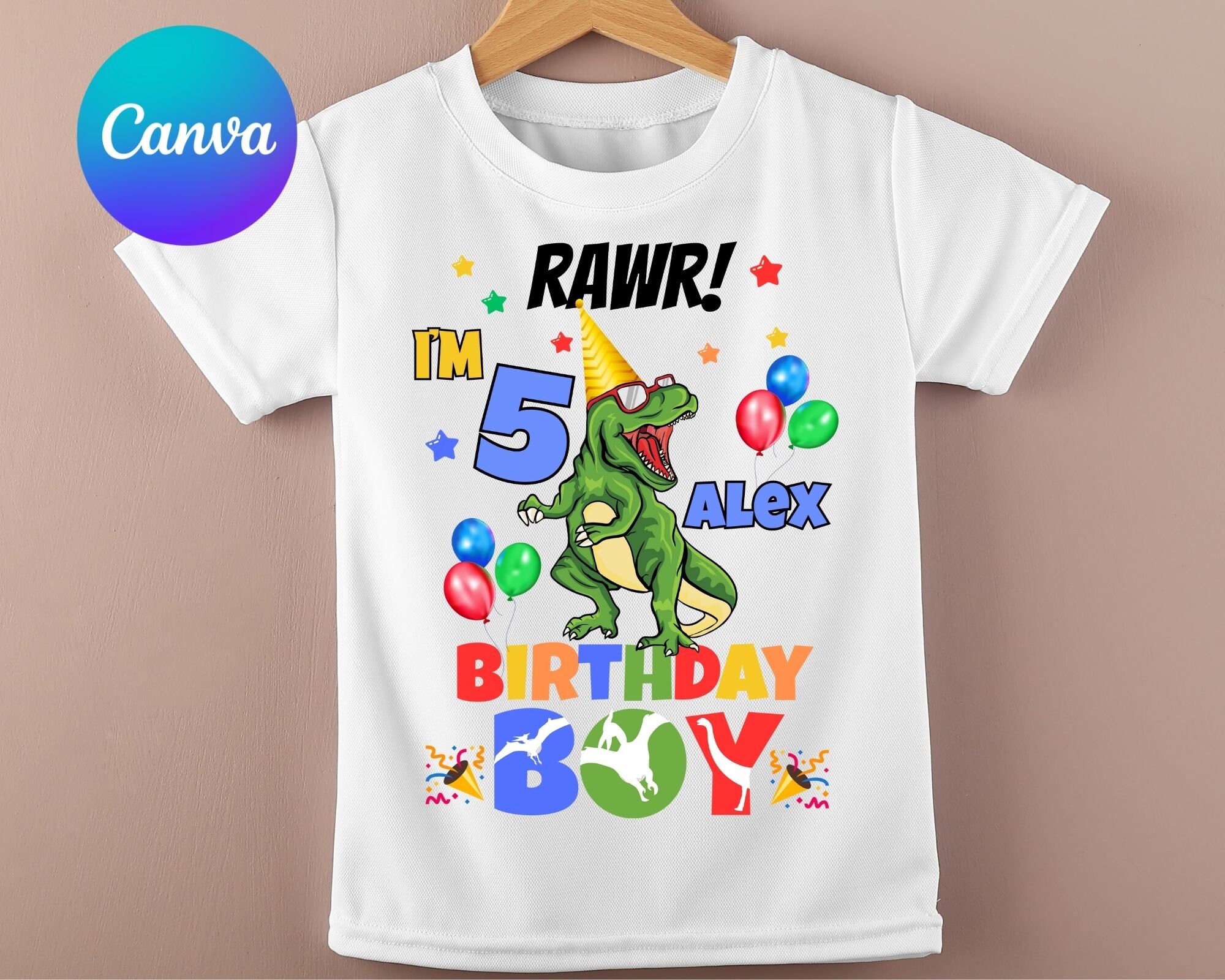 Editable Family Bundle Pack Birthday Boy Rawr I'm the - Etsy UK