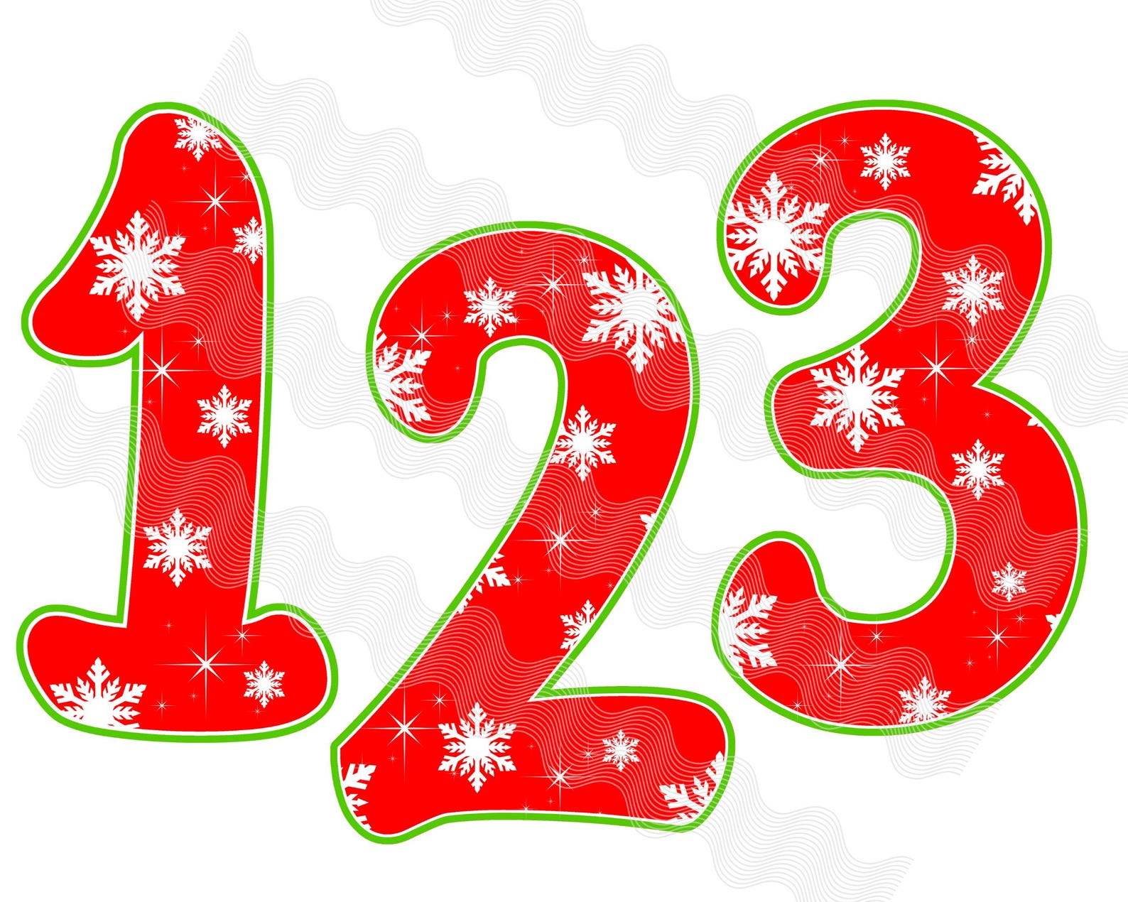 Christmas Theme PNG Numbers for Sublimation Snowflake Birthday Numbers ...