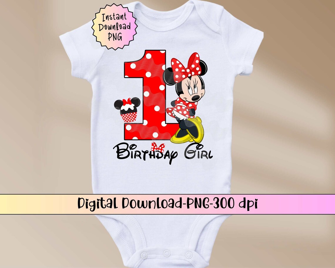 Red Minnie Mouse 1st Birthday, Family Birthday PNG Images, 1st Birthday ...