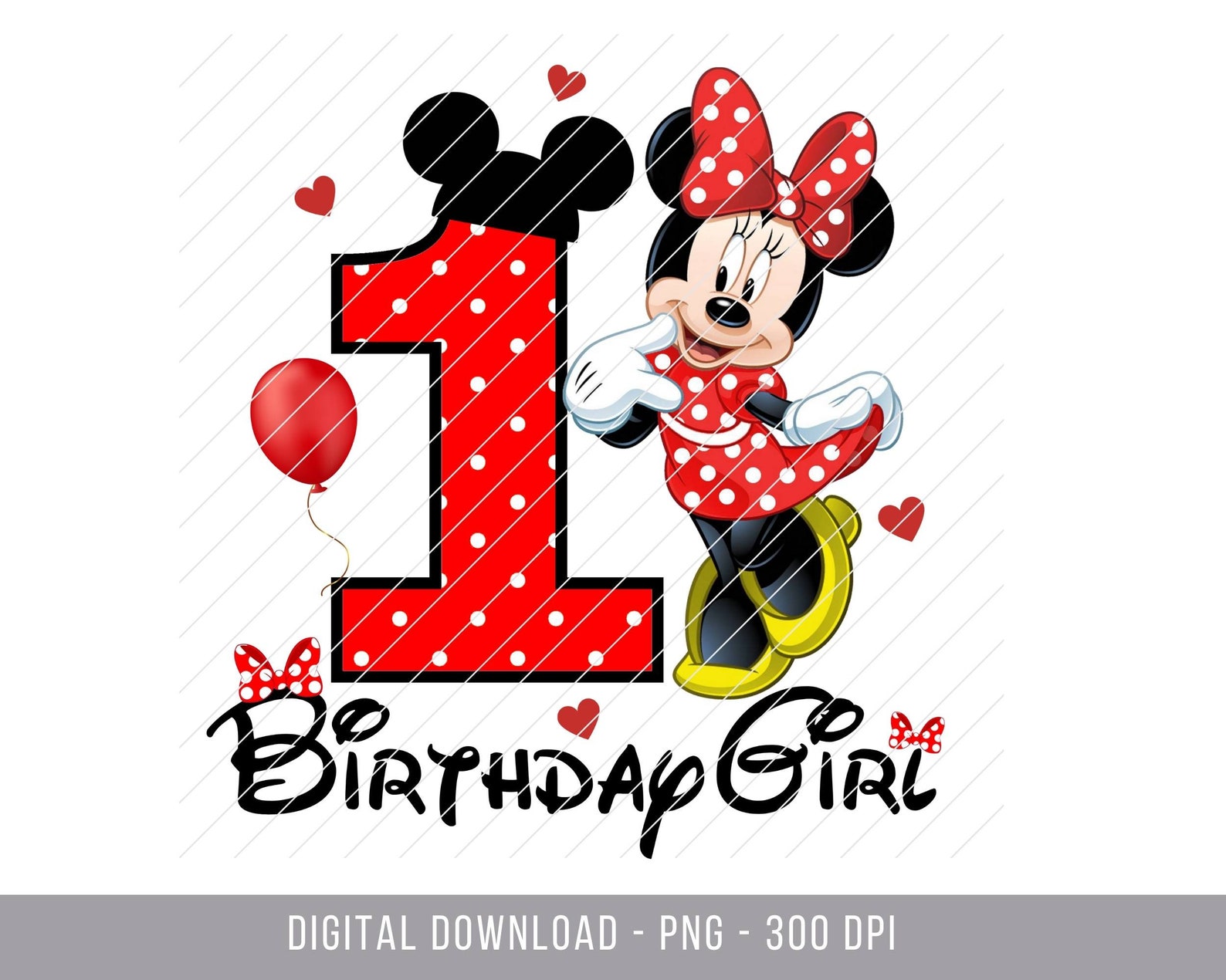 Minnie Mouse Png 1st Birthday PNG Minnie Birthday Graphic - Etsy