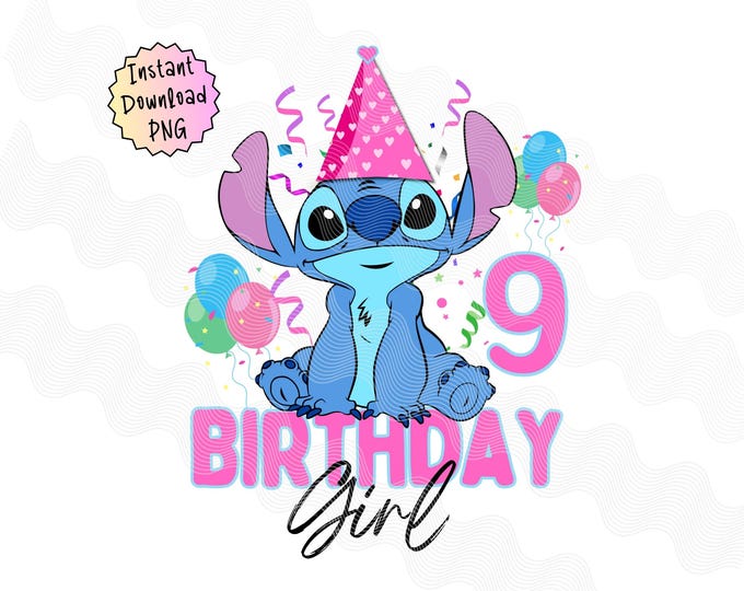 Stitch 7th Birthday PNG, Birthday Girl Stitch Digital Image, Lilo and ...