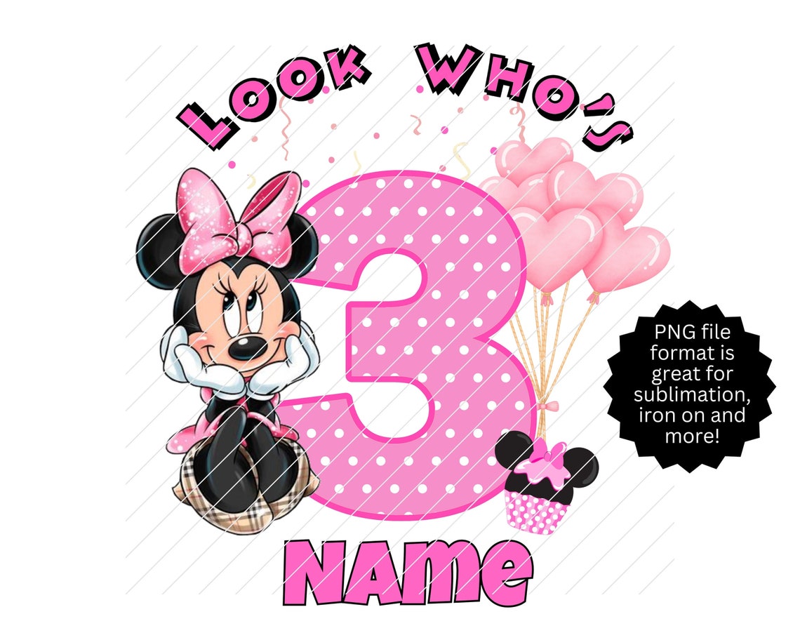 3rd Birthday Minnie Mouse Png 3 Birthday PNG Minnie Birthday - Etsy