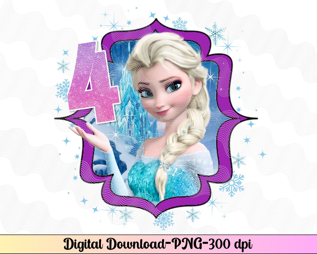 Elsa 4th Birthday PNG, Princess Birthday 4, Birthday Girl Shirt Iron On ...