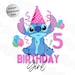 Stitch 5th Birthday PNG, Birthday Girl Stitch Digital Image, Lilo and ...