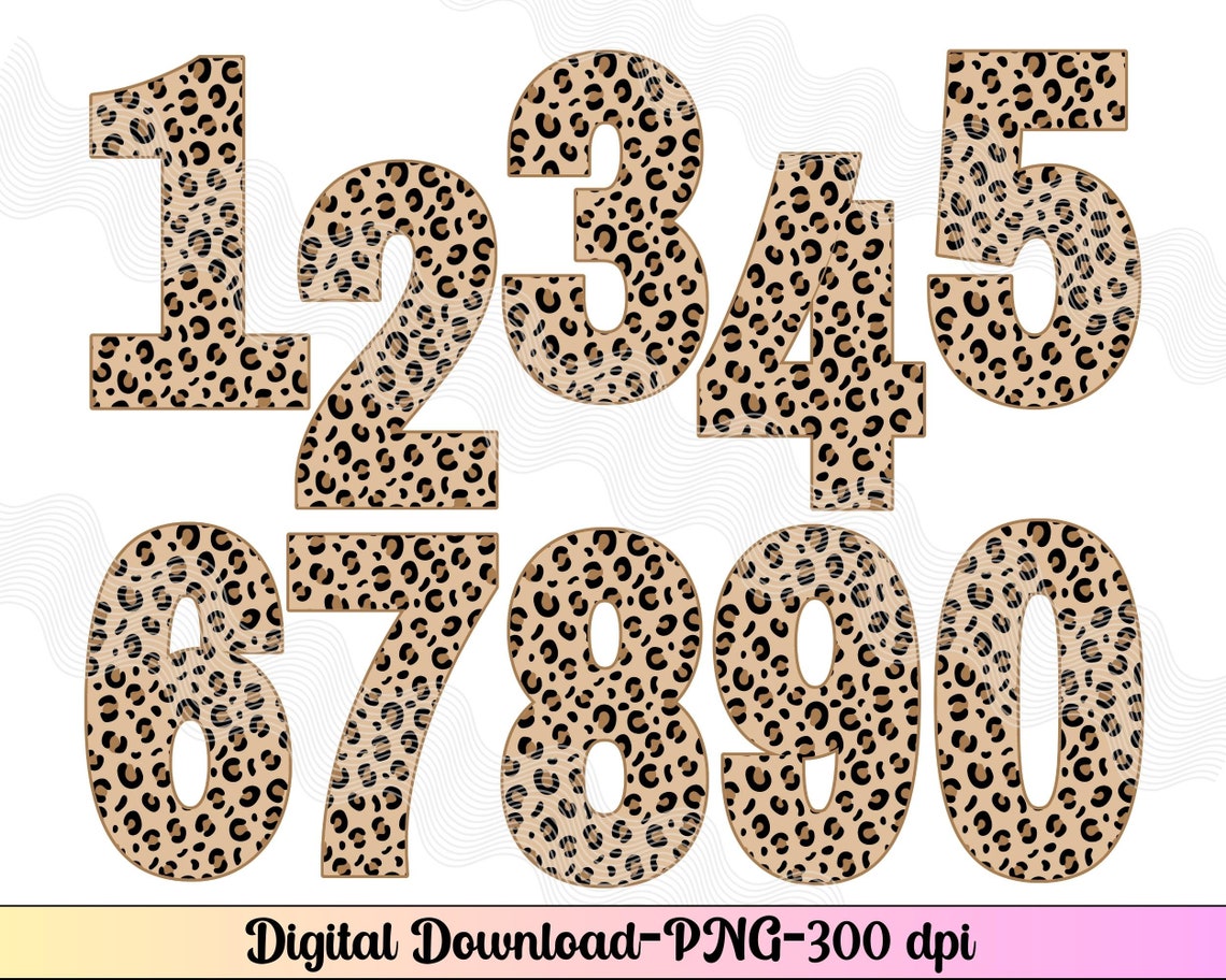 Cheetah Print Numbers Numbers for Sublimation Birthday - Etsy
