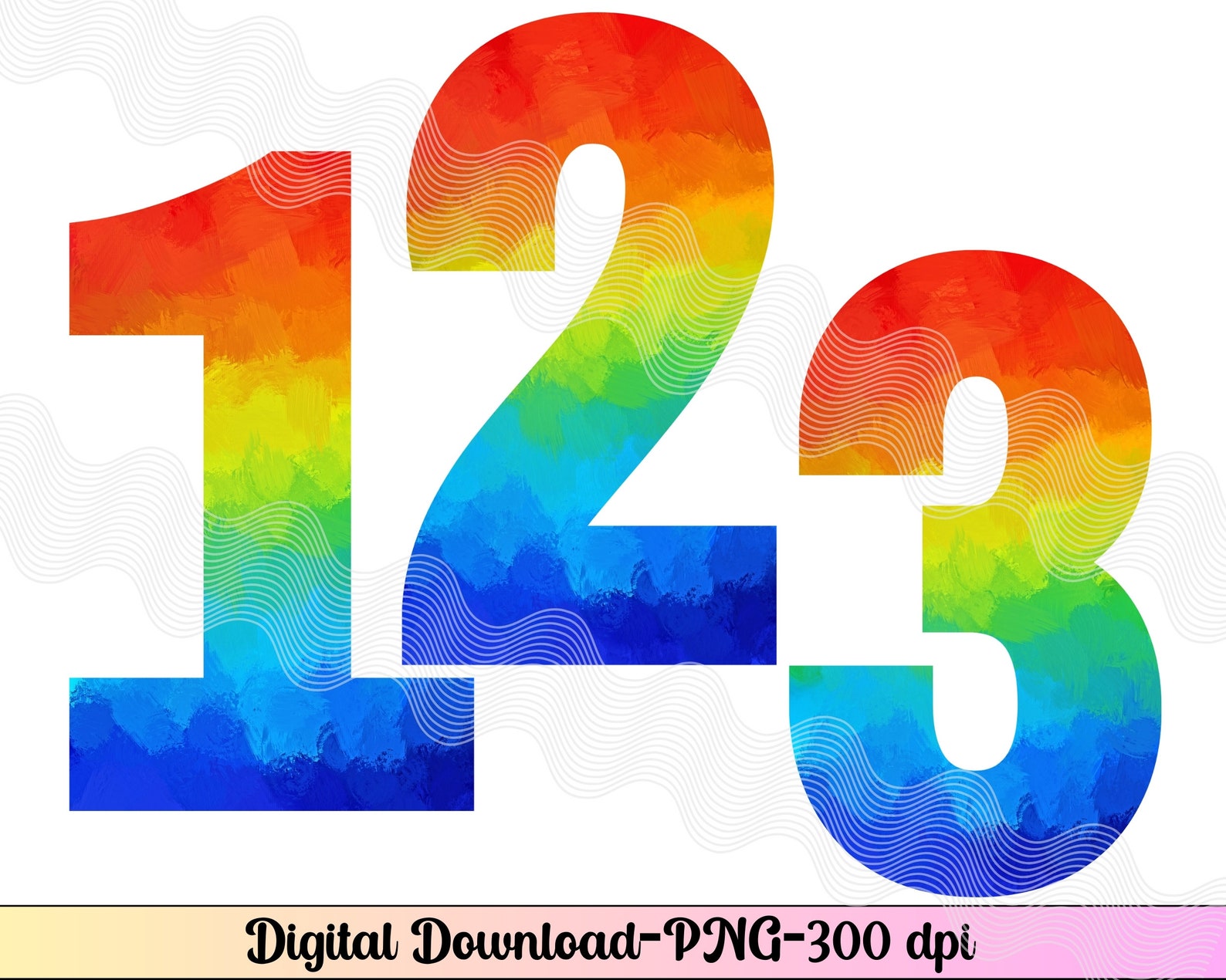 Rainbow Print Numbers, Numbers for Sublimation, Birthday Numbers ...