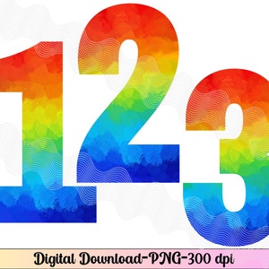 Rainbow Print Numbers, Numbers for Sublimation, Birthday Numbers ...