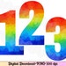 Rainbow Print Numbers, Numbers for Sublimation, Birthday Numbers ...