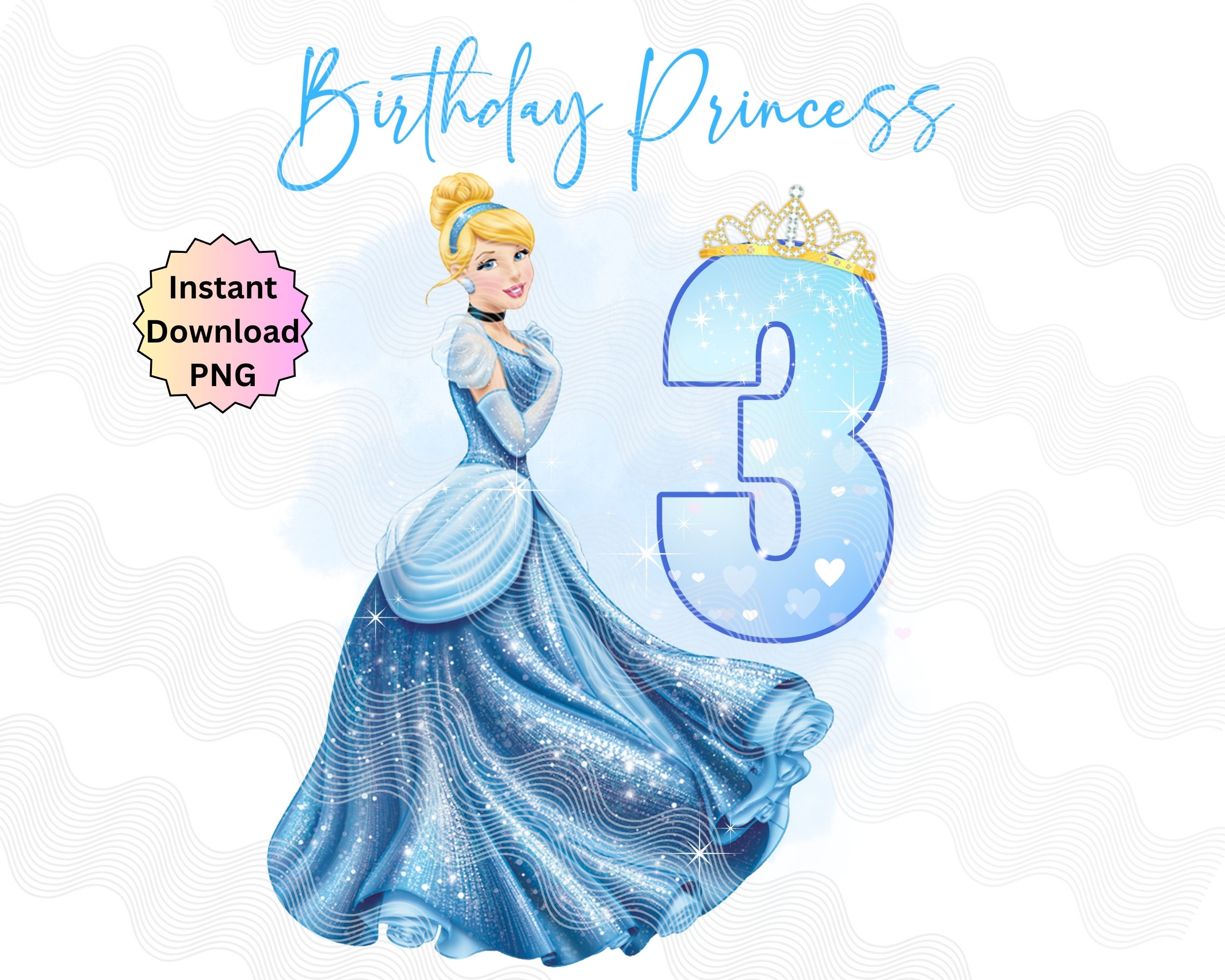Cinderella 3rd Birthday PNG, Cute 3rd Birthday Shirt, Iron on 3rd ...