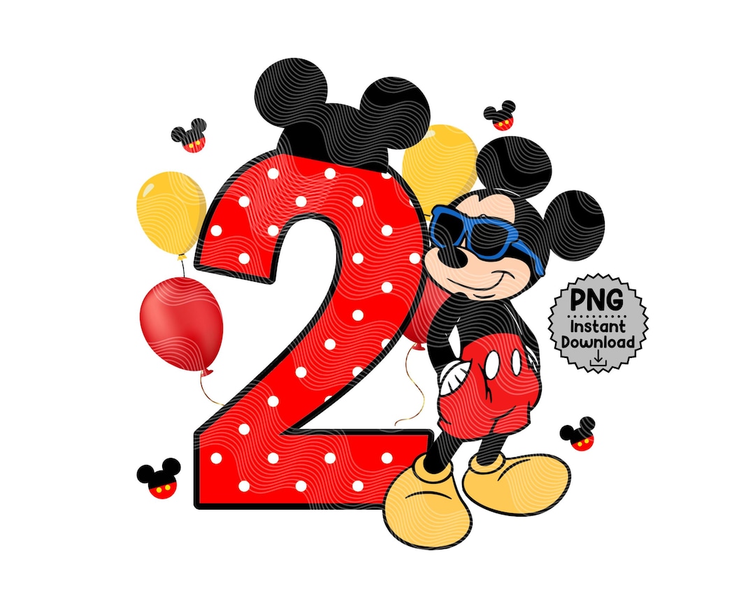 2nd Birthday Mickey Png, Graphic, Sublimation Birthday Instant Download ...
